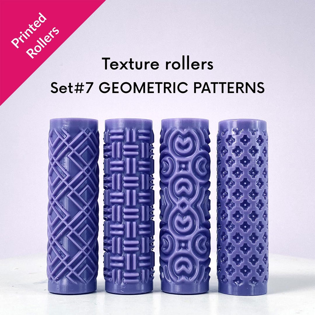 Texture Mini Rollers, Geometric Textures, Physical Rollers, Set#7 - Etsy