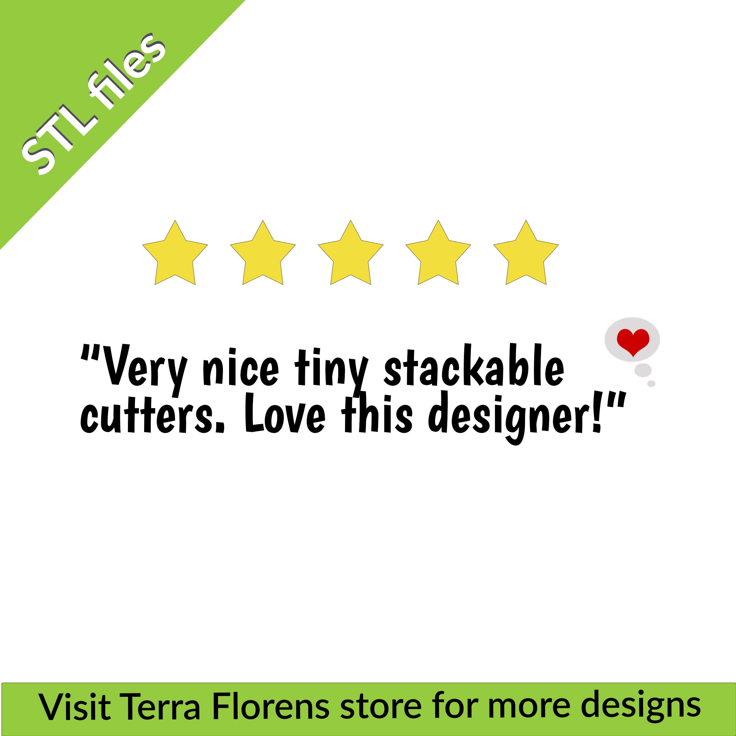 Polymer Clay Nano Cutters Set 1, Downloadable STL Files, Stackable Tiny ...