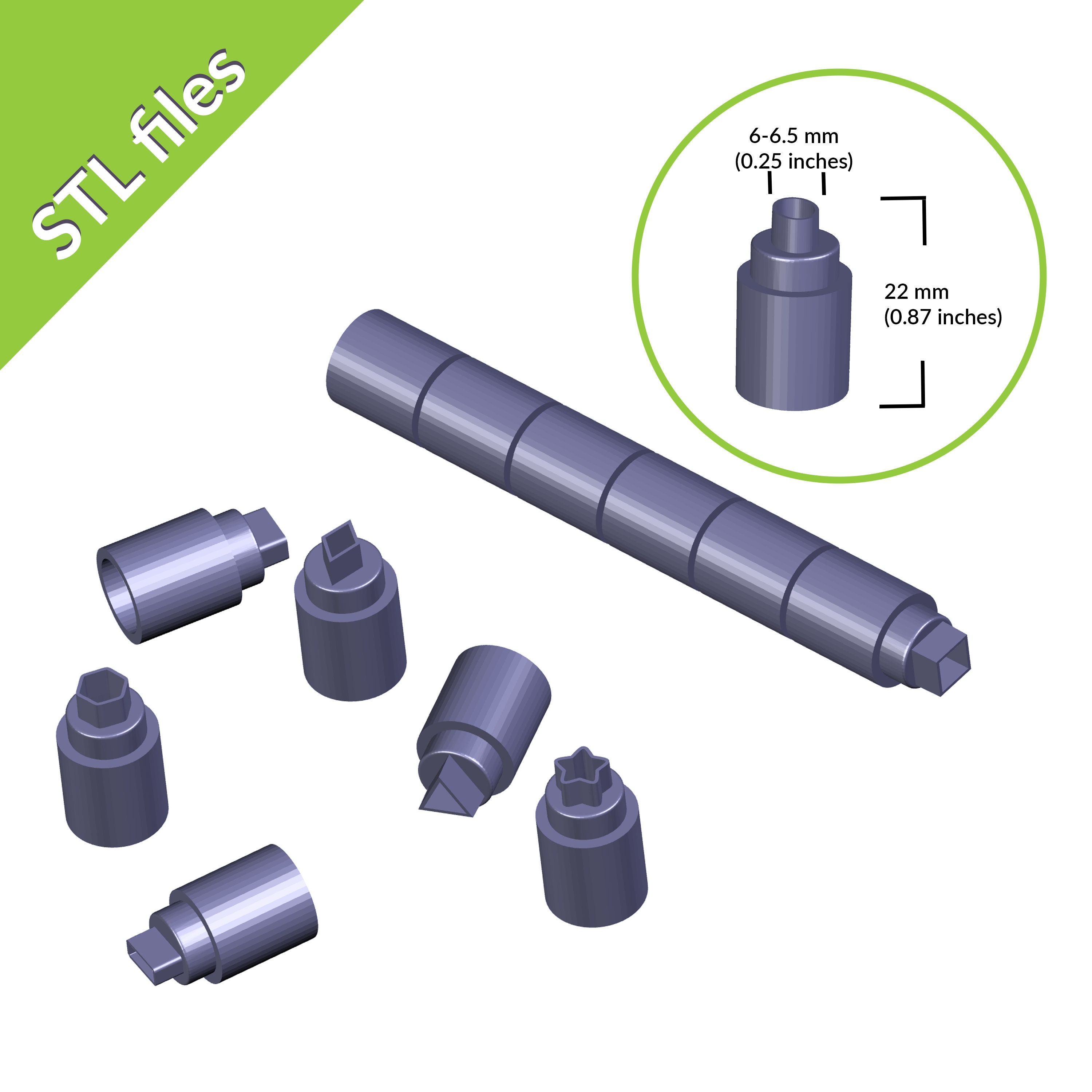 Polymer Clay Nano Cutters Set 1, Downloadable STL Files, Stackable Tiny ...