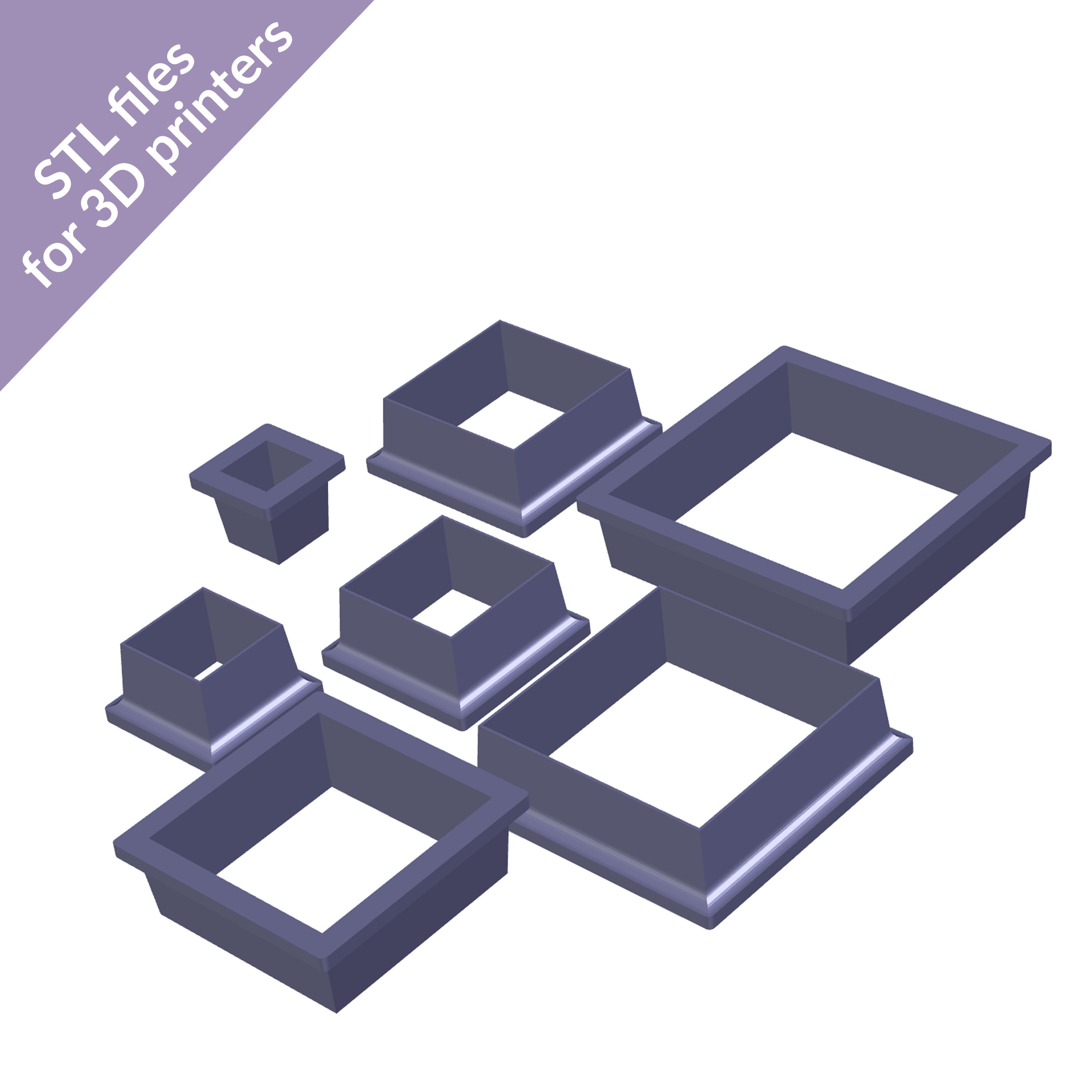 Polymer Clay Cutters Set of Seven Square Stackable Cutters - Etsy