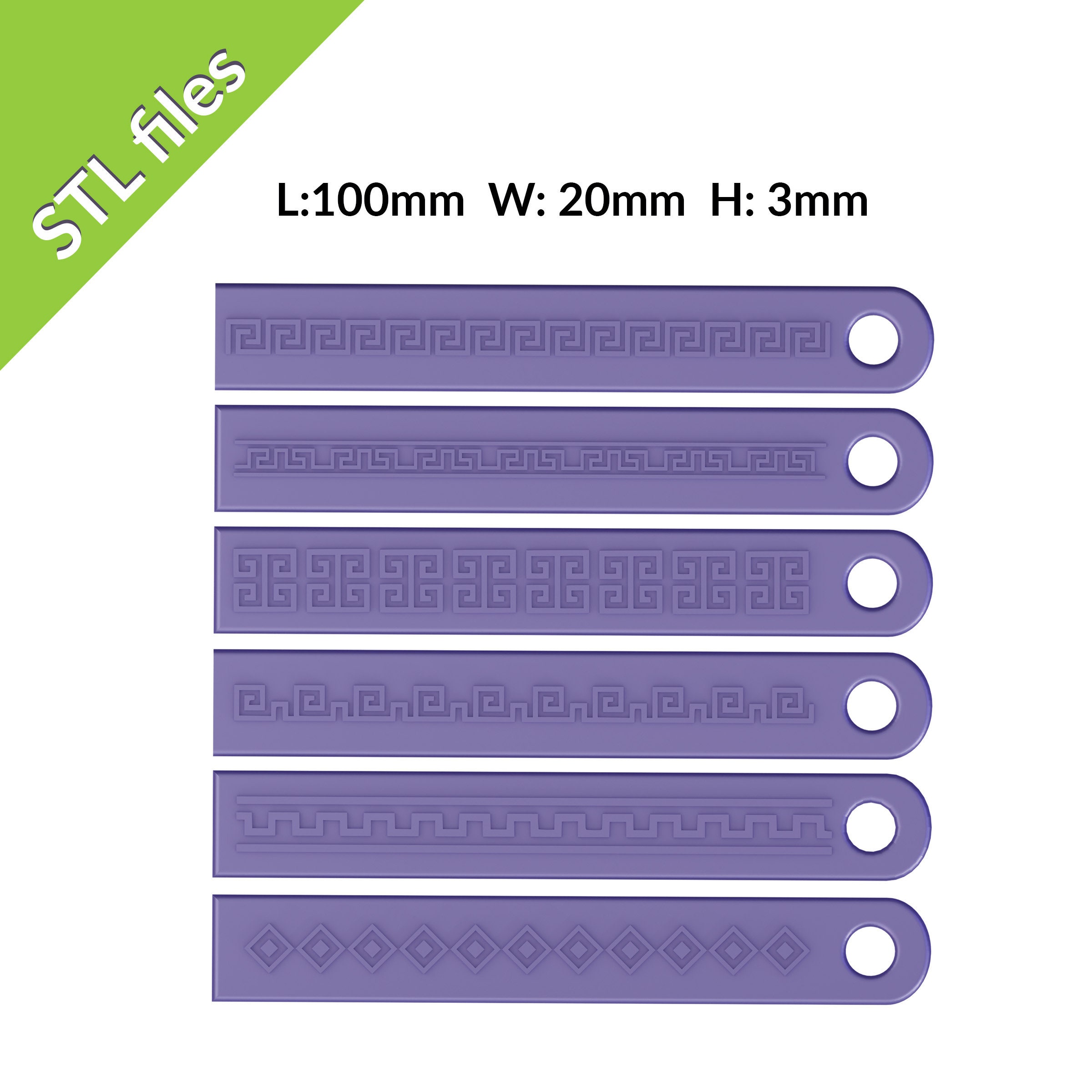 Border Embossing Stamps for Polymer Clay, Six Borders, With a Storage ...