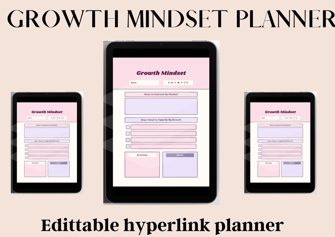 Growth Mindset Mindset Digital Planner Planner Gratitude Journal ...
