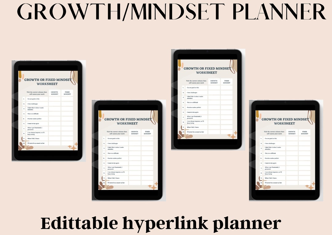 Growth Mindset Mindset Digital Planner Planner Gratitude Journal ...