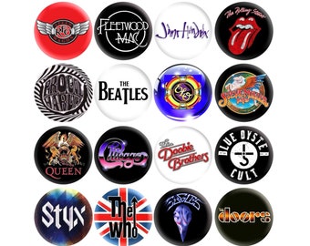 70's 80's Classic Rock Band 70's 80's Hard Rock Music Pinback Buttons ...