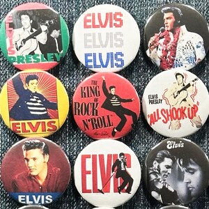 ELVIS PRESLEY 50s 60s 70s Music Pinback Buttons Lot of 30 Pins Classic ...