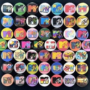 MTV 80's Music Television Rock Pop New Wave Rap Pinback Buttons 1 Pins ...
