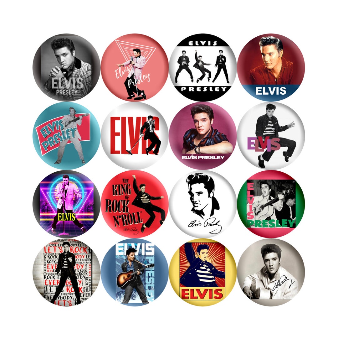 ELVIS PRESLEY Pinback Buttons 50's 60's 70's Music Classic Rock Oldies ...