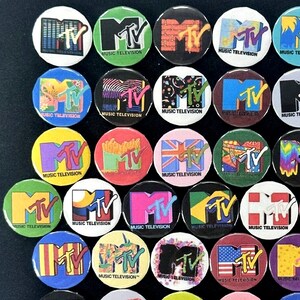MTV 80's Music Television Rock Pop New Wave Rap Pinback Buttons 1 Pins ...