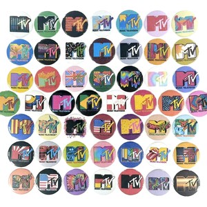 MTV 80's Music Television Rock Pop New Wave Rap Pinback Buttons 1 Pins ...