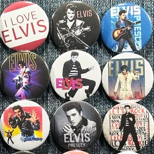 ELVIS PRESLEY 50s 60s 70s Music Pinback Buttons Lot of 30 Pins Classic ...