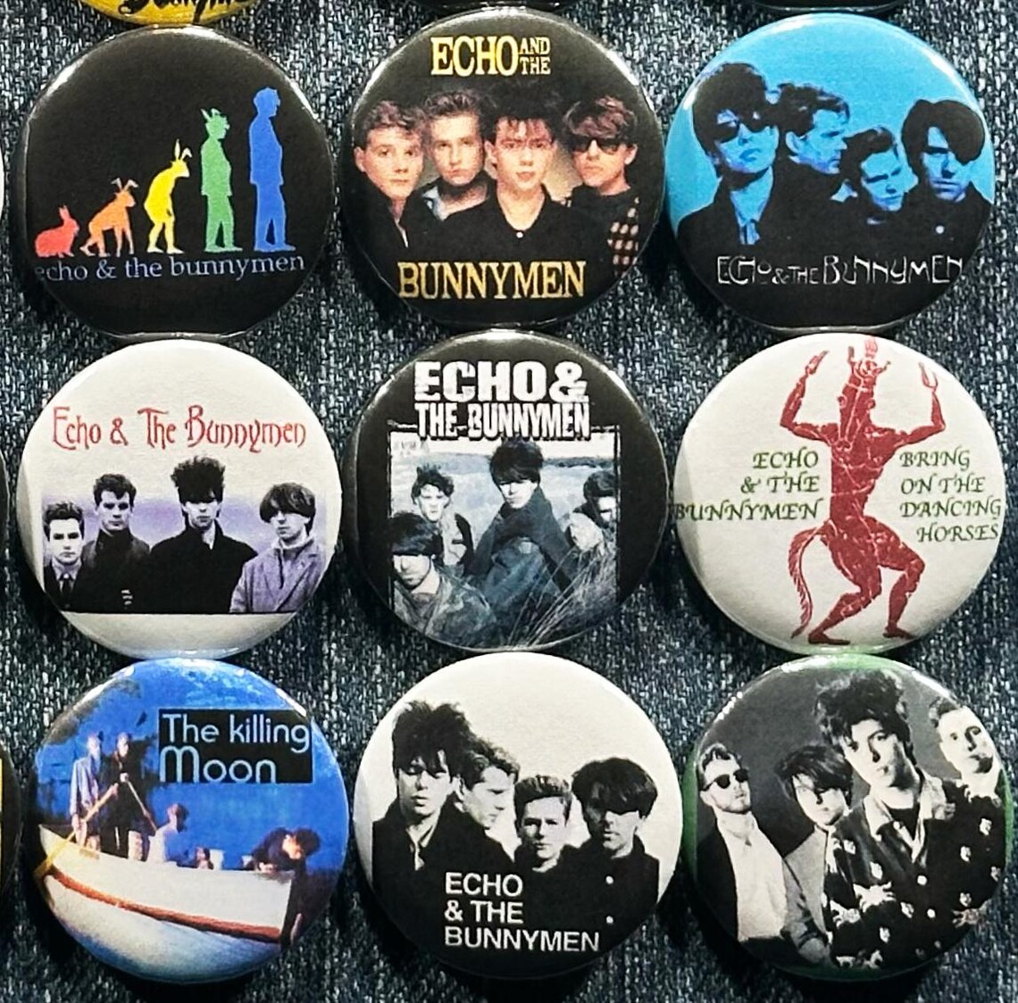 ECHO & THE BUNNYMEN 80's Music Pinback Buttons Lot of 30 Pins, Ian ...