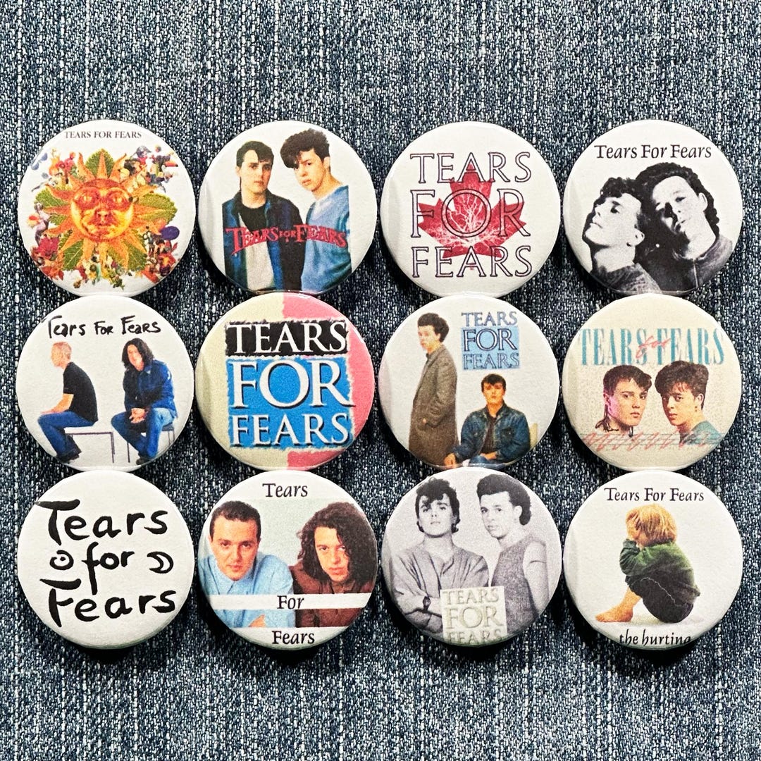 TEARS FOR FEARS 80's Music Pinback Buttons Lot of 12 Pins, New Wave ...