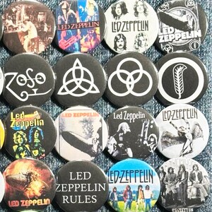 LED ZEPPELIN 70's Music Pinback Buttons Lot of 56 Pins, Retro Classic ...