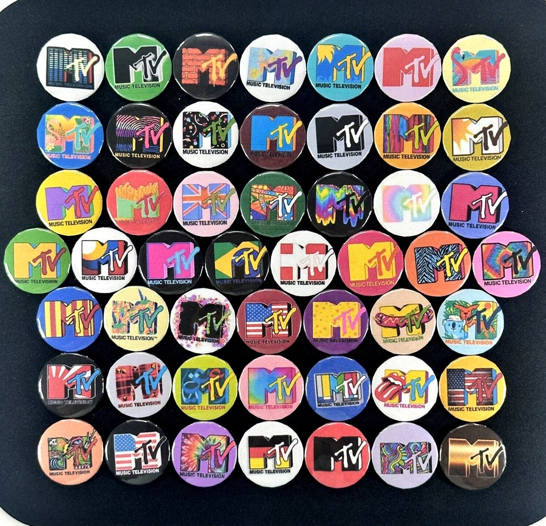 MTV 80's Music Television Rock Pop New Wave Rap Pinback Buttons 1 Pins ...