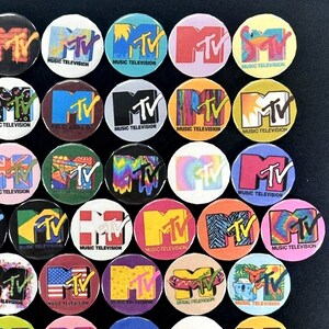 MTV 80's Music Television Rock Pop New Wave Rap Pinback Buttons 1 Pins ...