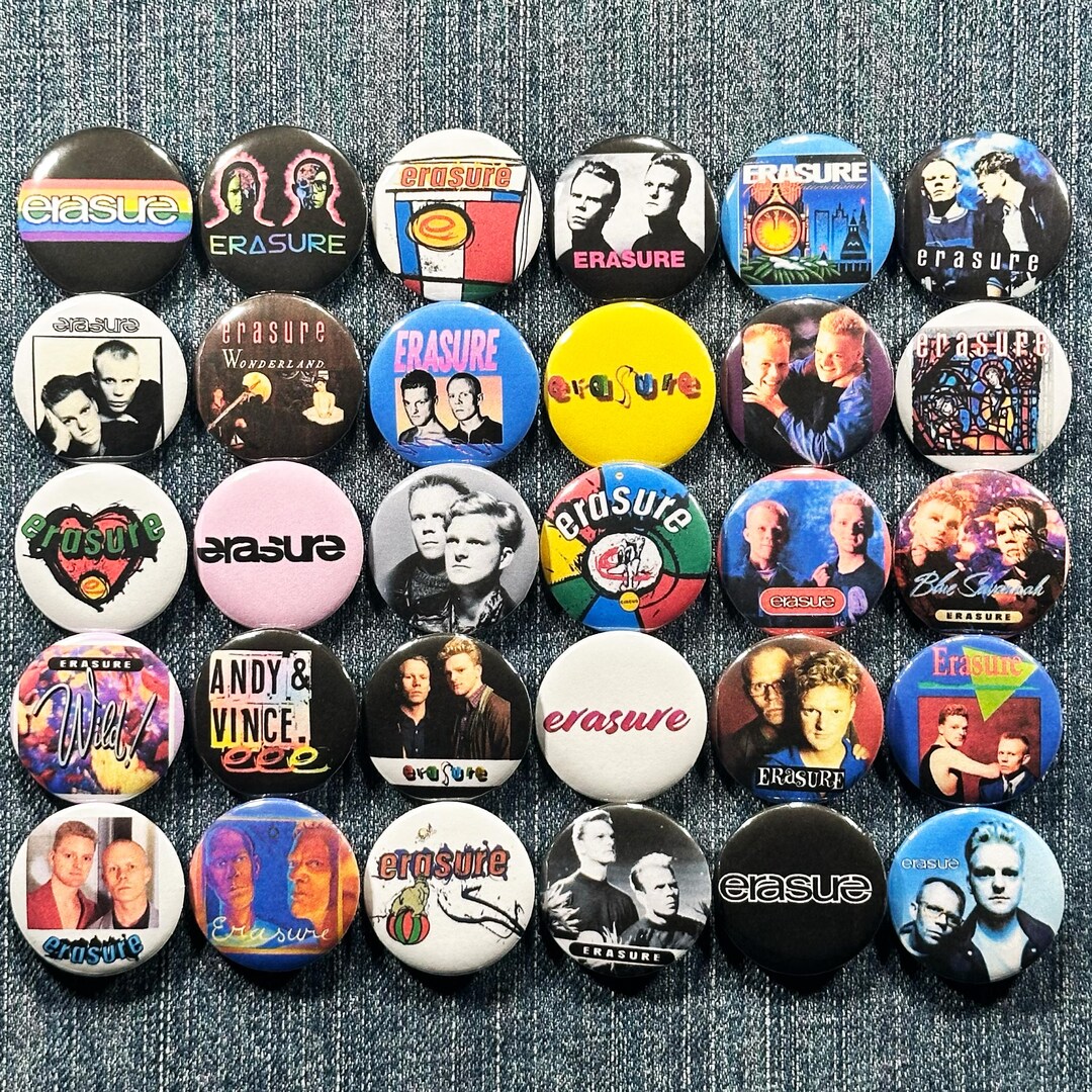 ERASURE 80s Music Pinback Buttons Set of 30 Pins Alternative New Wave ...