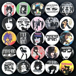 SIOUXSIE & THE BANSHEES 80's New Wave Goth Music Pinback Button 1 Size ...