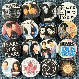 TEARS FOR FEARS 80's Music Pinback Buttons Set of 16 Pins, New Wave ...