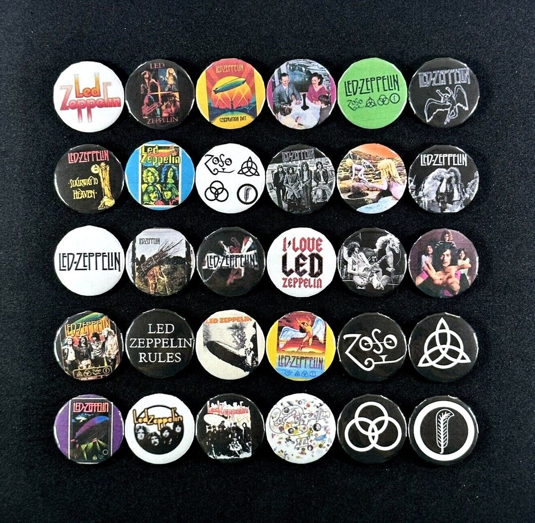 LED ZEPPELIN Classic Rock 70's Hard Rock Music Pinback Buttons 1 Size ...