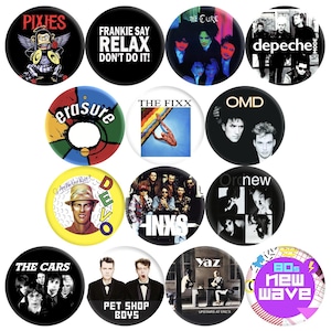 80's New Wave Music Pinback Buttons Set of 56 Throwback Pins Post Punk ...