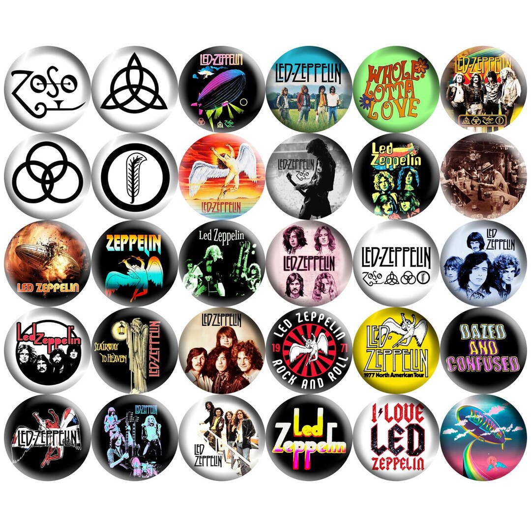 Led Zeppelin Pinback Buttons, 70s Classic Rock (set of 30 Pins) - Etsy