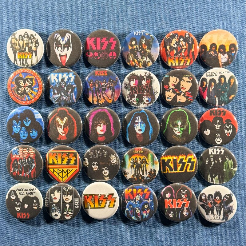 Vintage Kiss Badges - Etsy