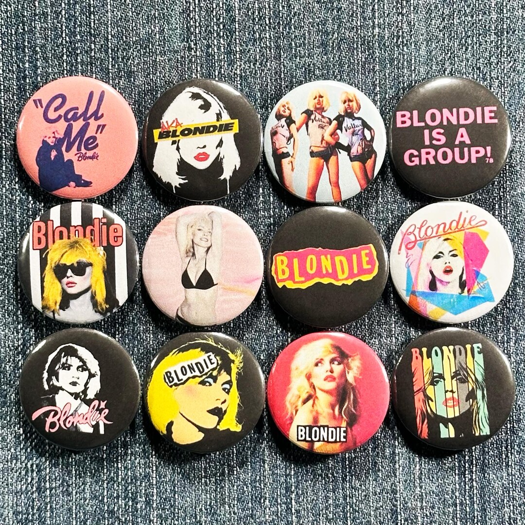 BLONDIE Debbie Harry 70's 80's Music Pinback Buttons Lot of 12 Pins New ...