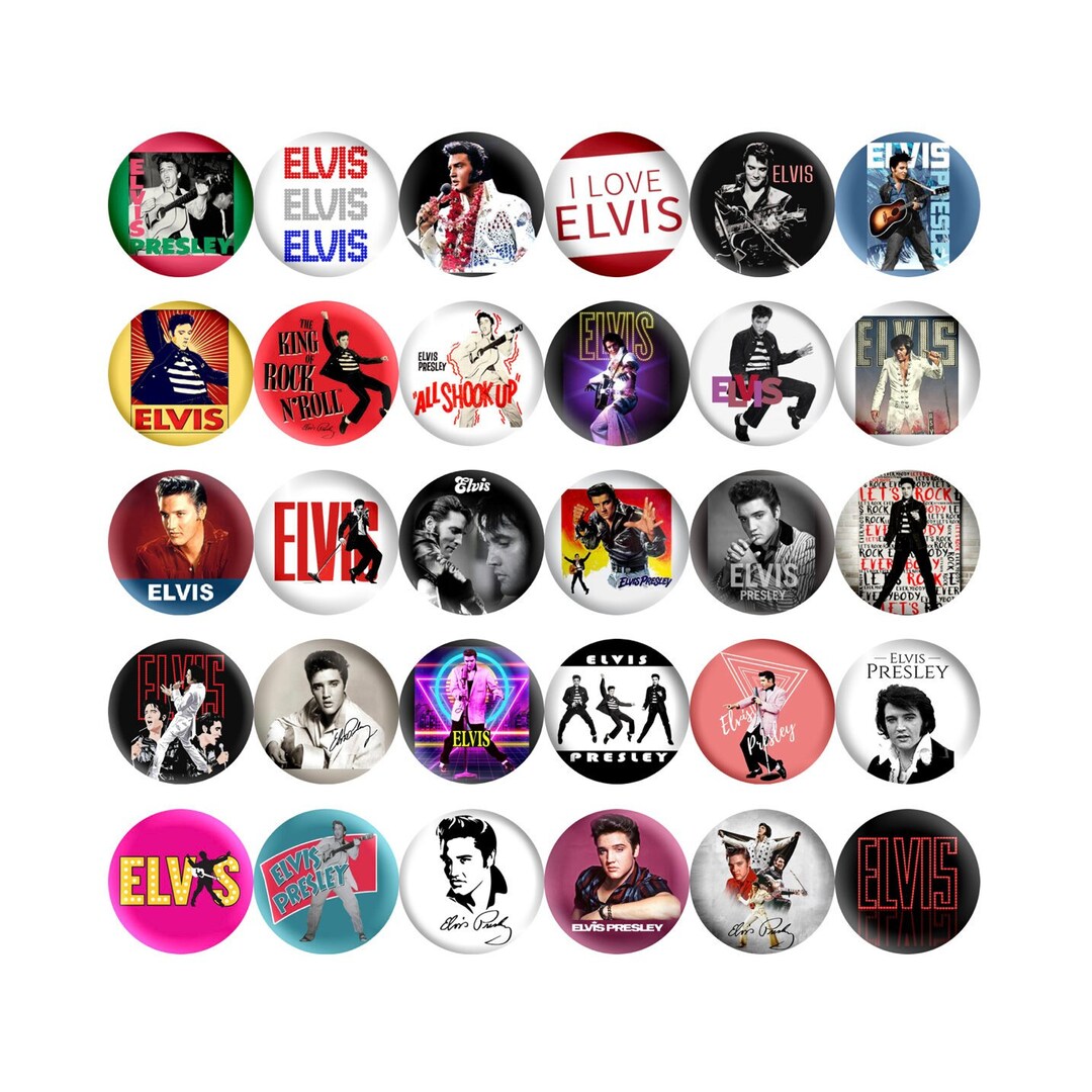 ELVIS PRESLEY Pinback Buttons 50's 60's 70's Music Classic Rock Oldies ...