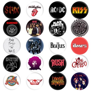 70's 80's Classic Rock Band 70's 80's Hard Rock Music Pinback Buttons ...