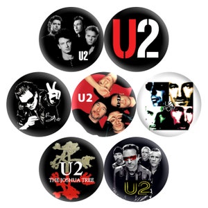 U2, BONO, THE EDGE Pinback Buttons 80's 90's Irish Rock Band Alternative Rock Pop Post Punk ...