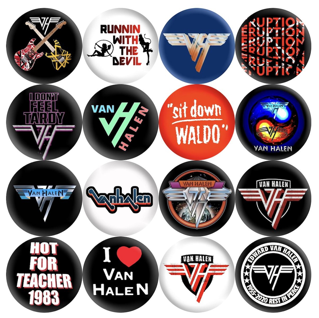 VAN HALEN / David Lee Roth 80's Music Pinback Buttons Set of 16 Pins ...