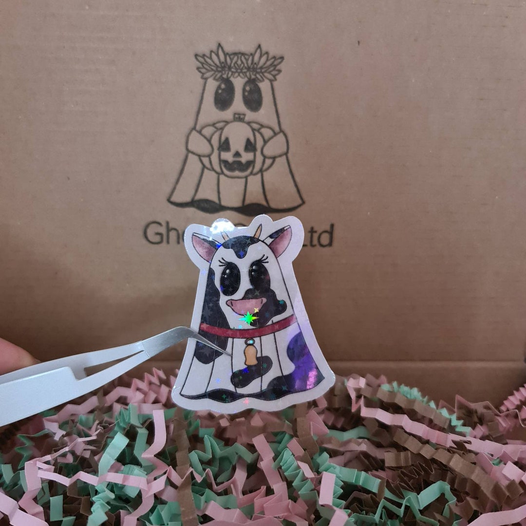 Holographic Girl Ghost Sticker, Bella, Ghosts Cow, Ghost Sticker ...