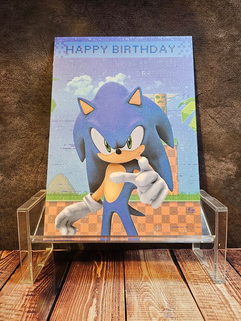 Handmade Birthday Greeting Card, Sonic, Tails, Knuckles, Rings ...