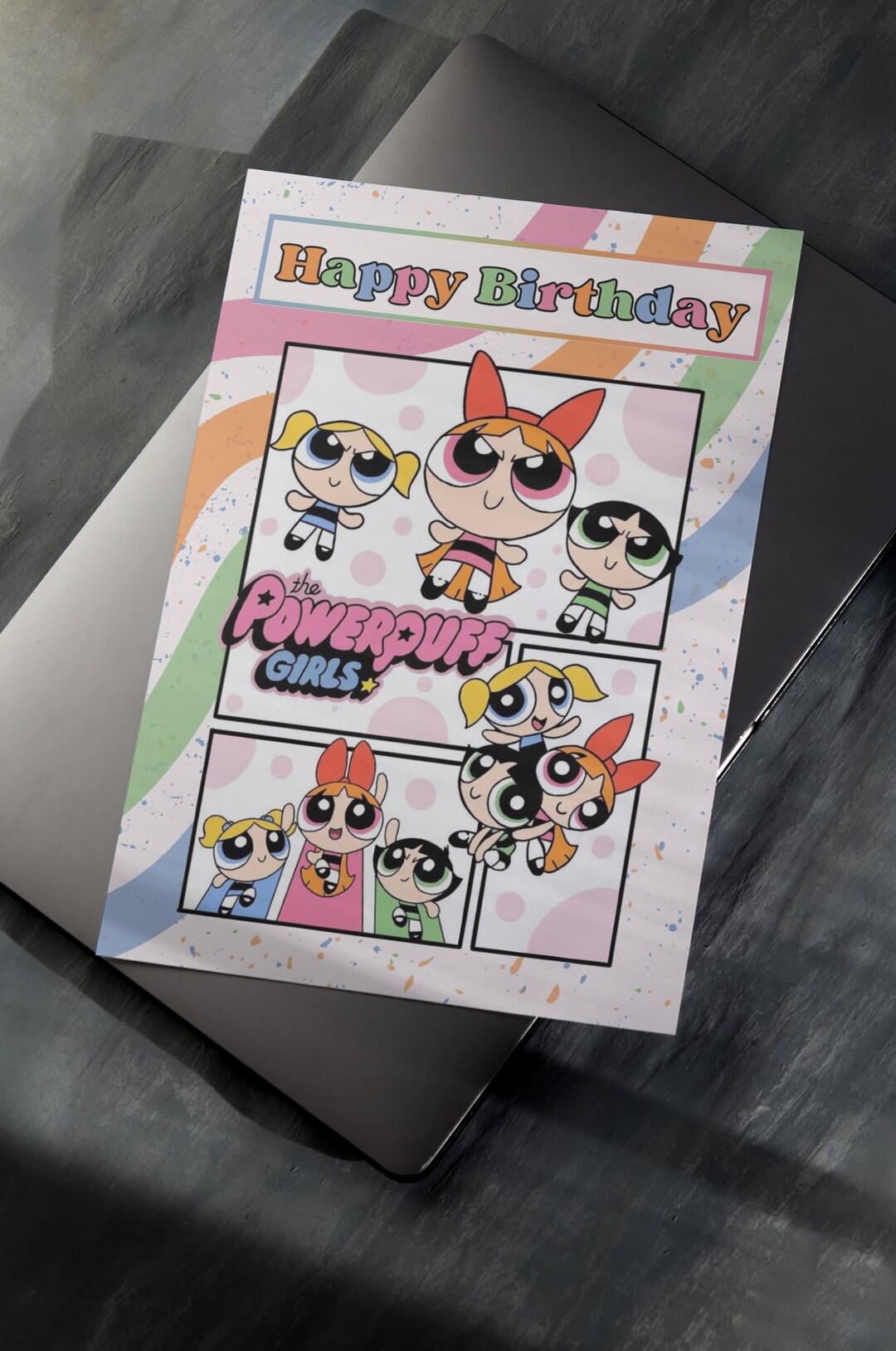 Handmade Birthday Card, Powerpuff Girls, Blossom, Bubbles, Buttercup ...