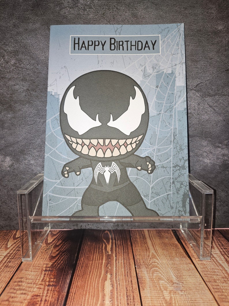 Handmade Birthday Greeting Card, Venom, Hammered Card, Envelope ...