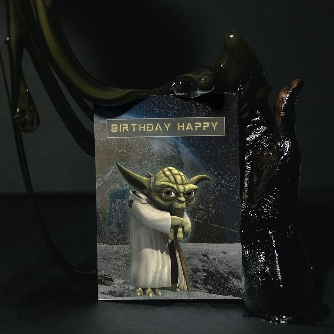 Handmade Birthday Greeting Card, Star Wars, Hammered Card, Envelope ...