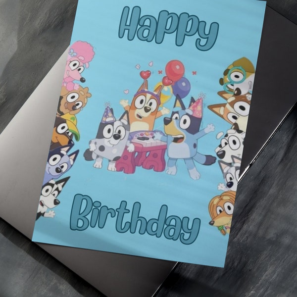 Bluey Birthday Greeting Card - Etsy