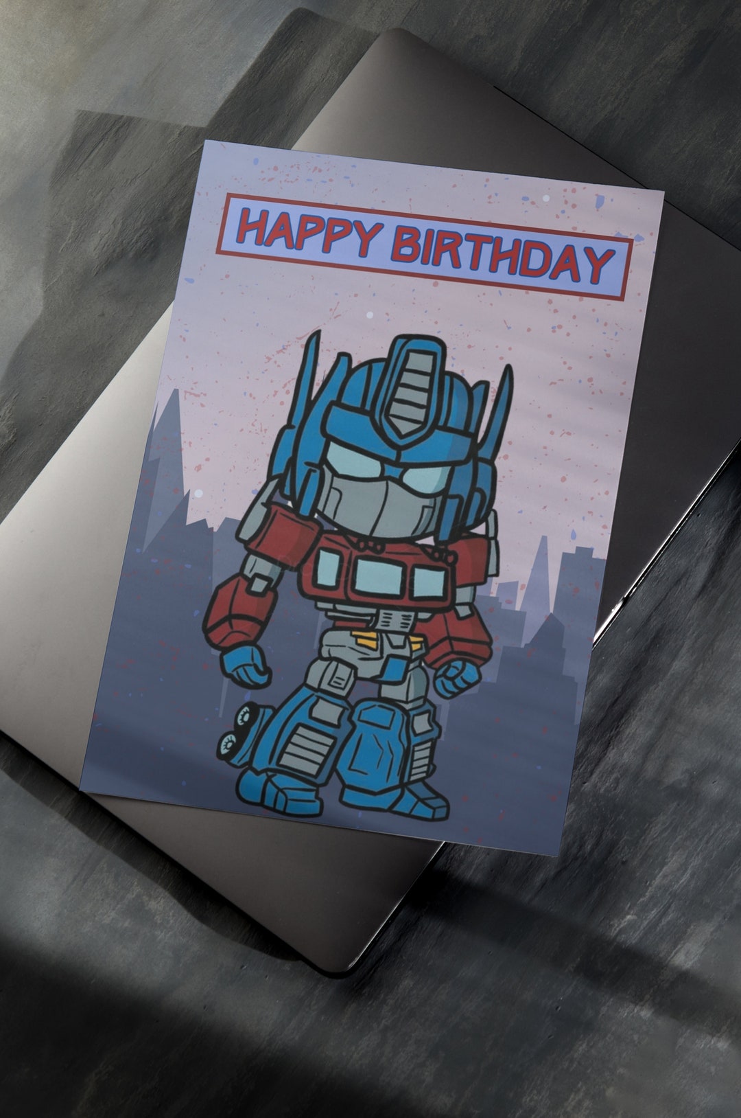 Handmade Birthday Card, Transformers, Optimus Prime, Autobots, Hammered ...