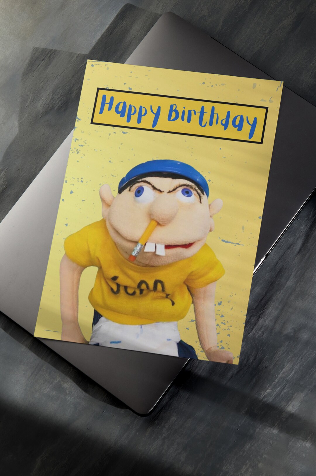 Handmade Birthday Card, Jeffy, SML, Hammered Card, Envelope ...