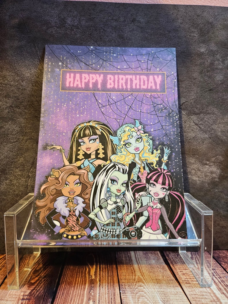 Handmade Birthday Greeting Card, Monster High, Vampire, Werewolf ...