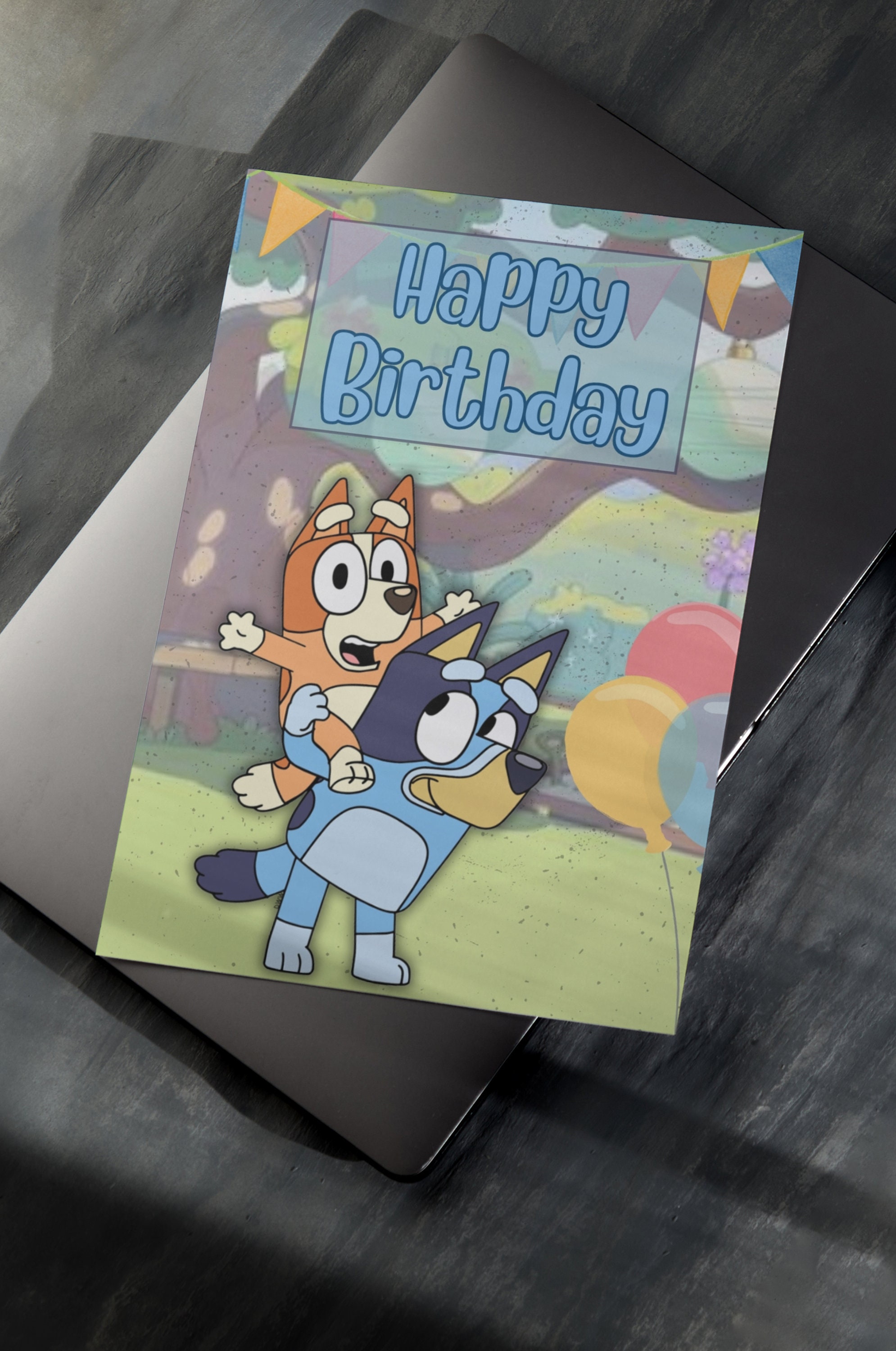Handmade Birthday Greeting Card, Bluey, Garden, Bingo, Heeler ...