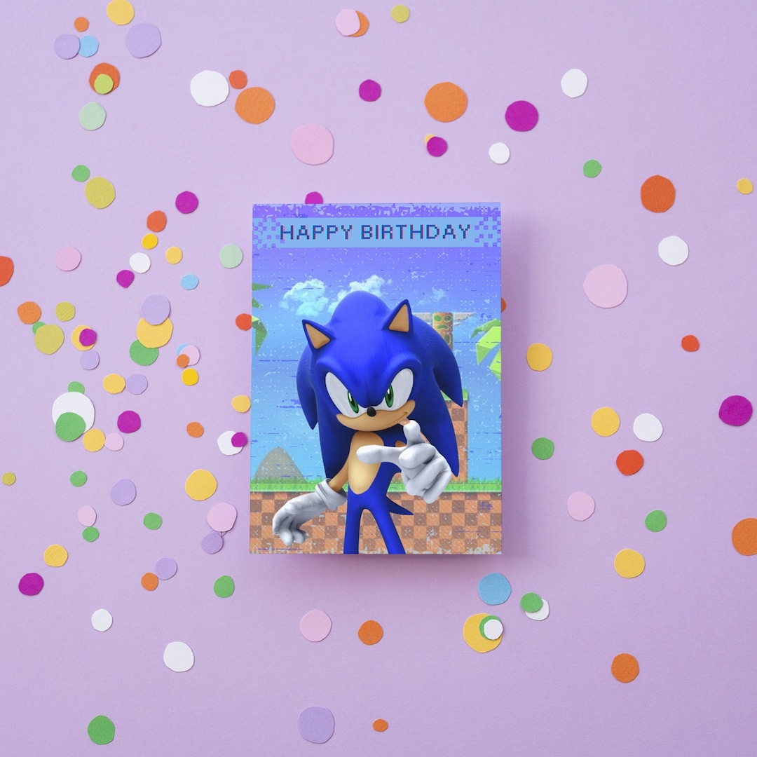 Handmade Birthday Greeting Card, Sonic, Tails, Knuckles, Rings ...