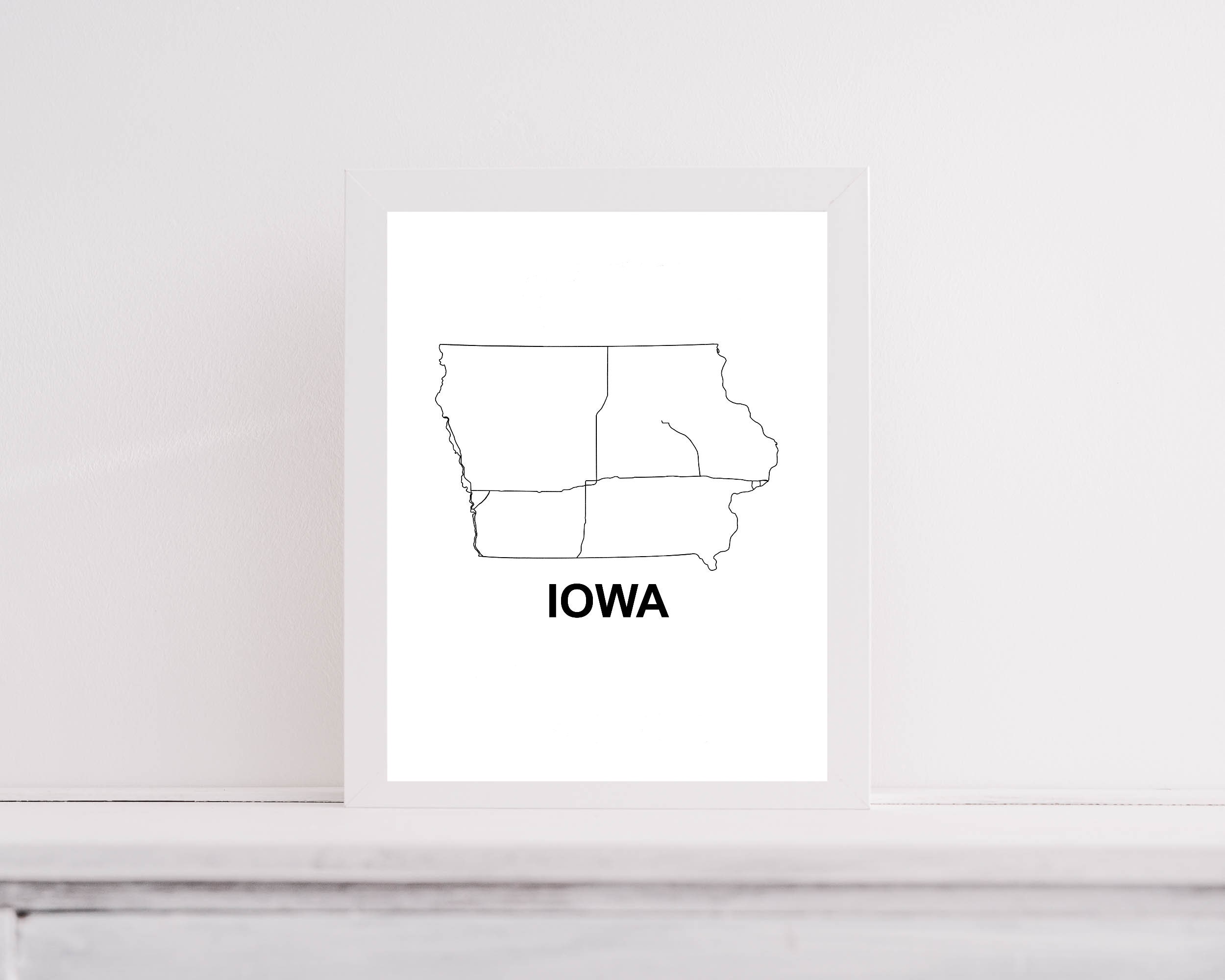 Iowa Map Interstate Map Art Digital Download - Etsy