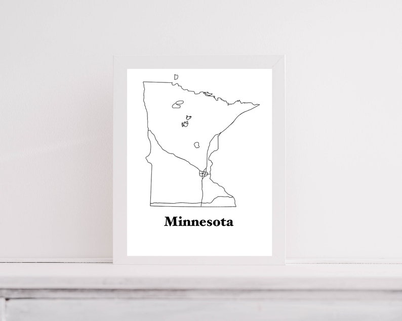 Minnesota Map Interstate Map Art Digital Download - Etsy