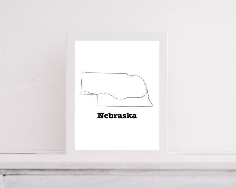 Nebraska Map Interstate Map Art Digital Download - Etsy