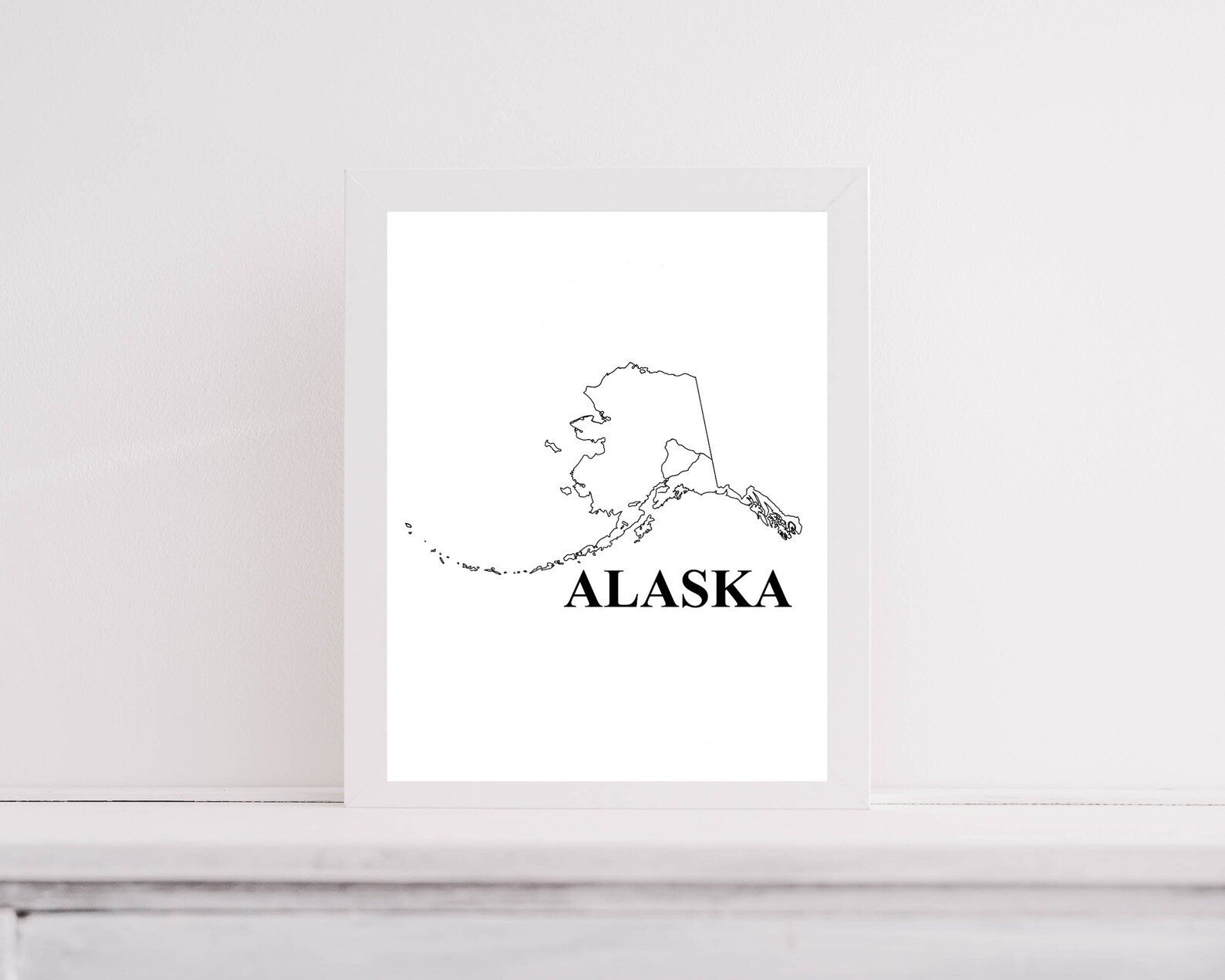 Alaska Map Interstate Map Art Digital Download - Etsy