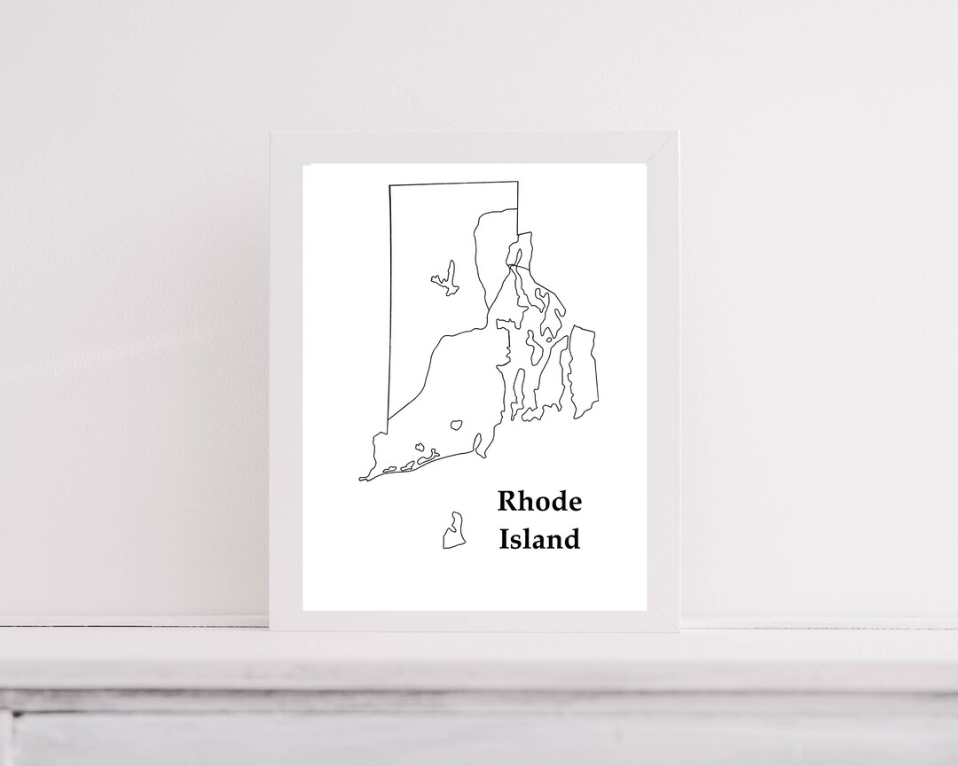 Rhode Island Map Interstate Map Art Digital Download - Etsy