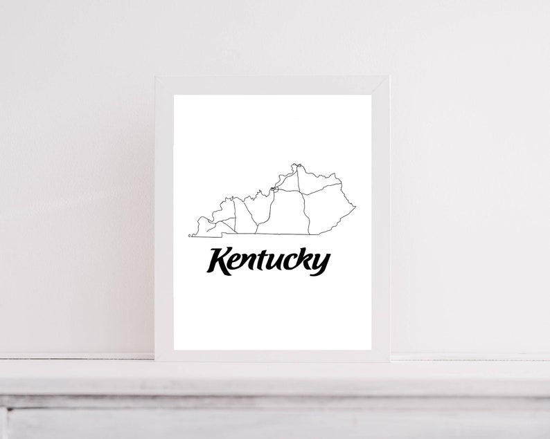 Kentucky Map Interstate Map Art Digital Download - Etsy