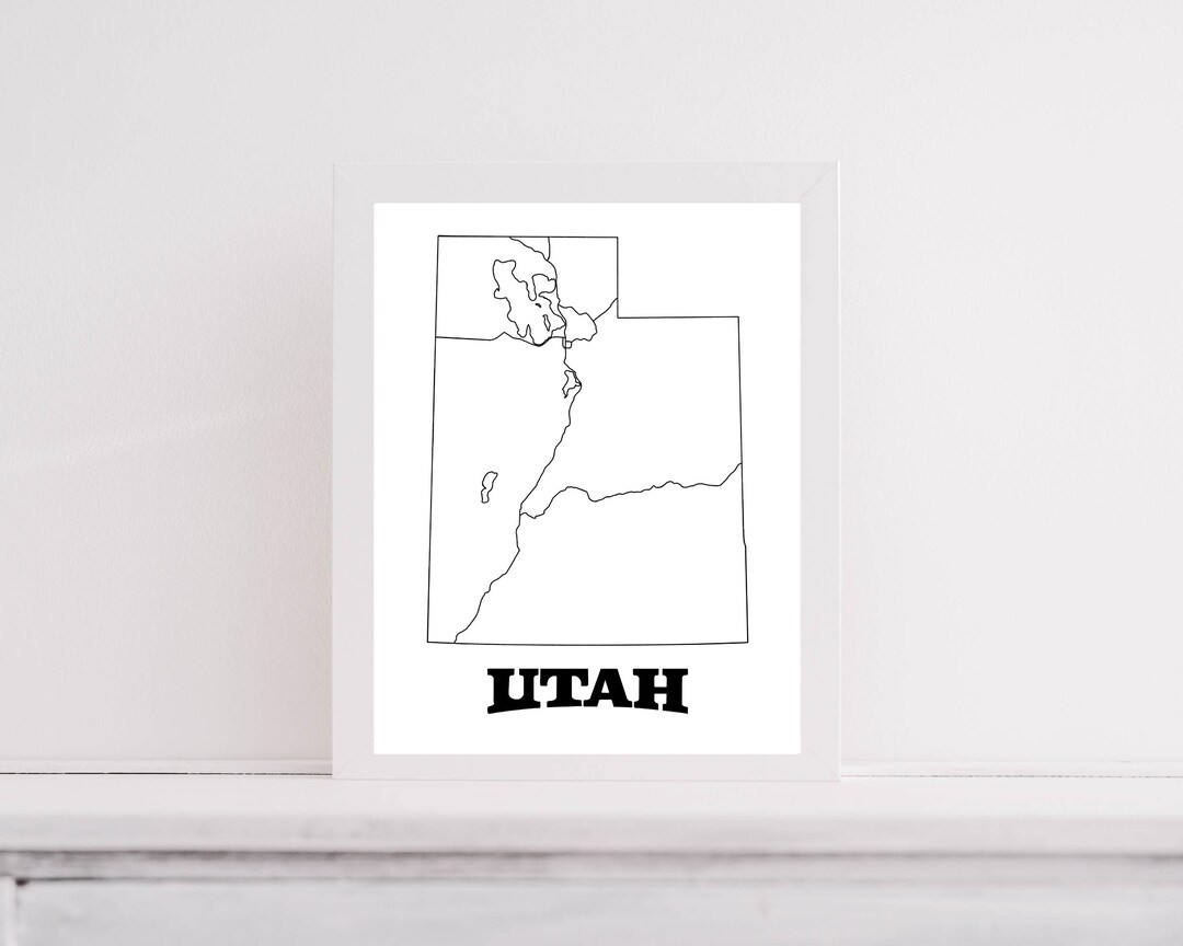 Utah Map Interstate Map Art Digital Download - Etsy