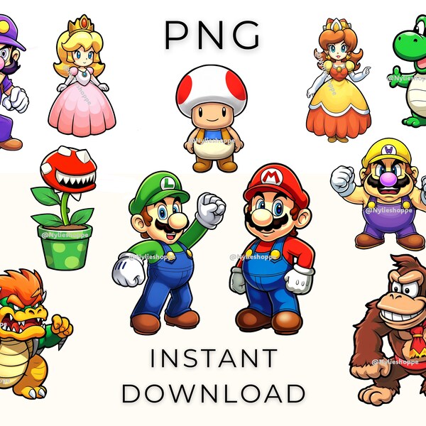 Printable Super Mario Bros Characters - Etsy